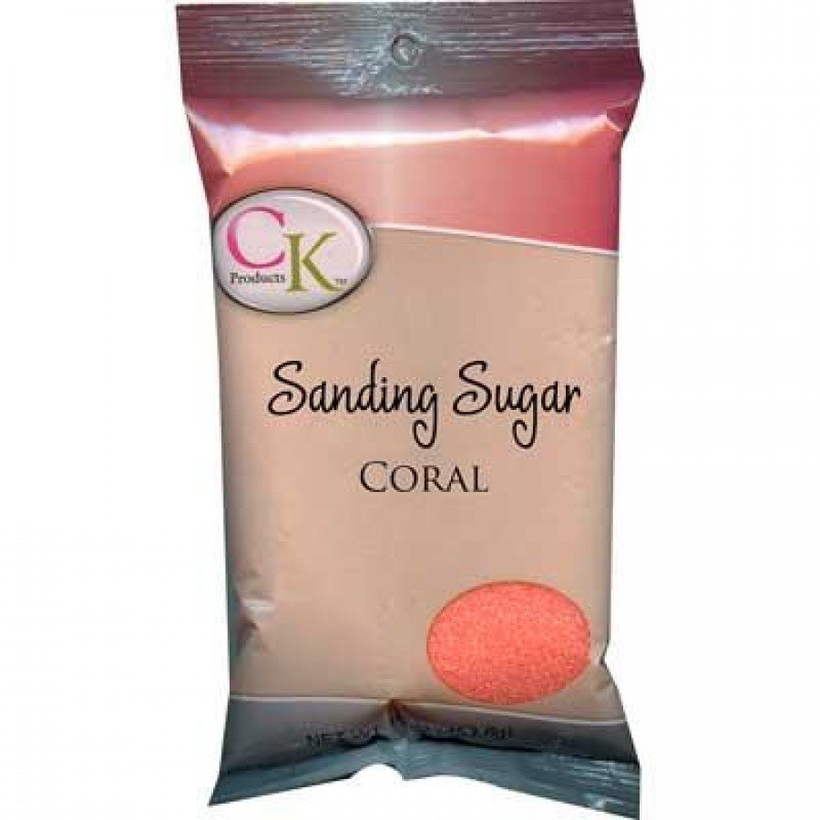 Coral Sanding Sugar 16 Ounces - Mia Cake House